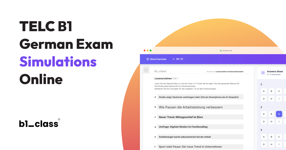 Telc Deutsch B1 German Exam Frankfurt – QSEQNN